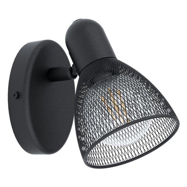 Eglo 98624 nástenná lampa Carovigno 1x28W | E14 - čierna | Dekolamp.sk