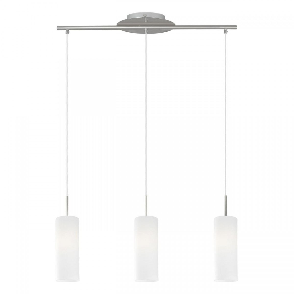 Eglo 85978 závesný luster Troy 3 3x60W | E27 - matný nikel, biela ...