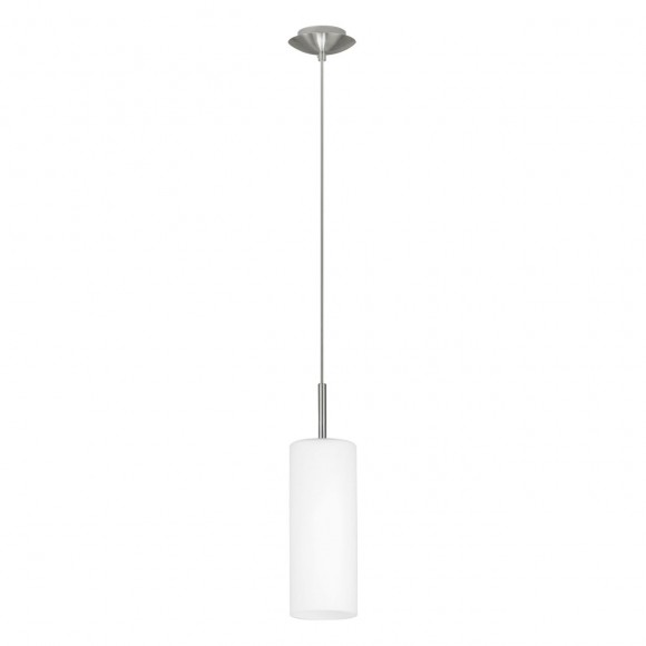 Eglo 85977 závesný luster Troy 3 1x60W | E27 - matný nikel, biela ...